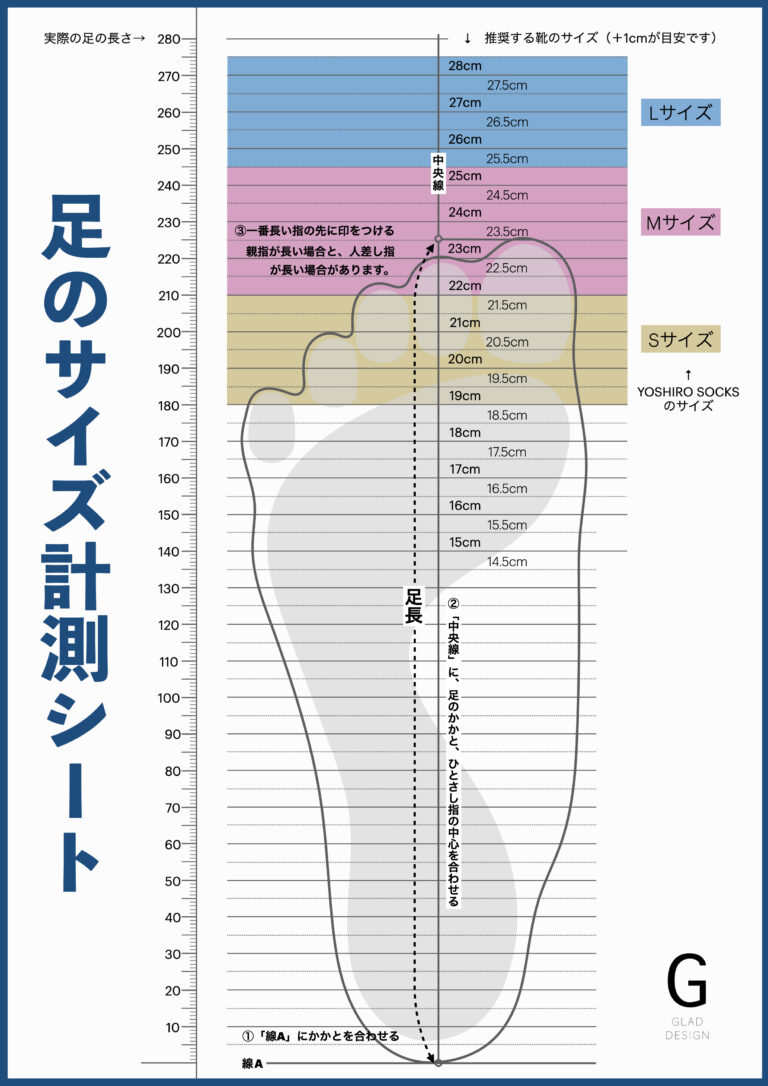 足のサイズを正しく知る｜計測シート無料ダウンロード
